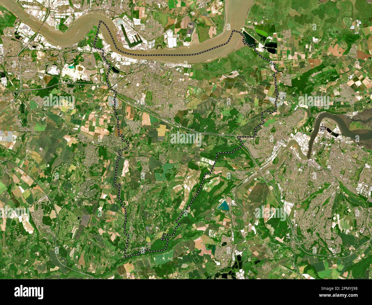 Gravesham, non metropolitan district of England - Great Britain. Low ...
