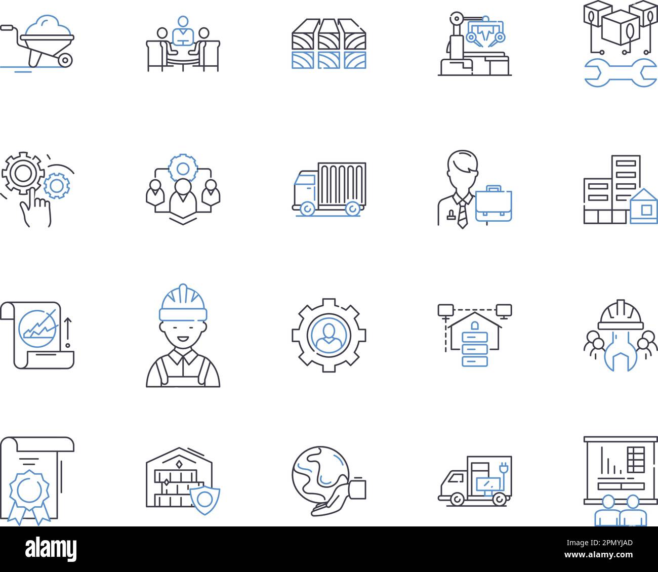 Production enterprise line icons collection. Enterprise, Production ...