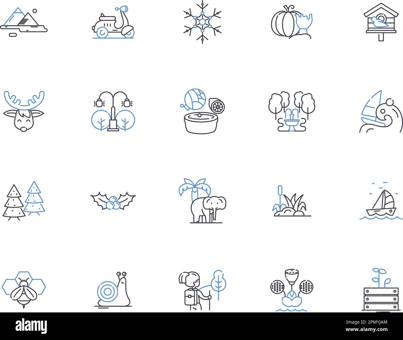 Climate outline icons collection. Climate, Heat, Cold, Temperatures ...