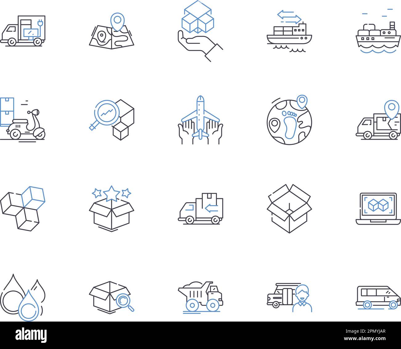 Logistic business outline icons collection. Logistics, Business, Shipping, Delivery, Cargo ...