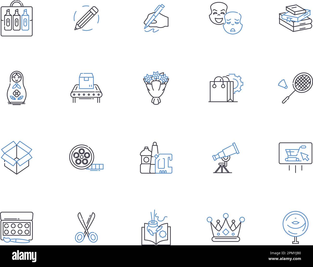 Retailer outline icons collection. Merchant, Vendor, Dealer, Seller ...