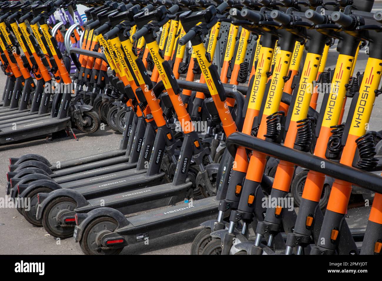 Moscow, Russia. 15th of April, 2023. Electric scooters at the street ...