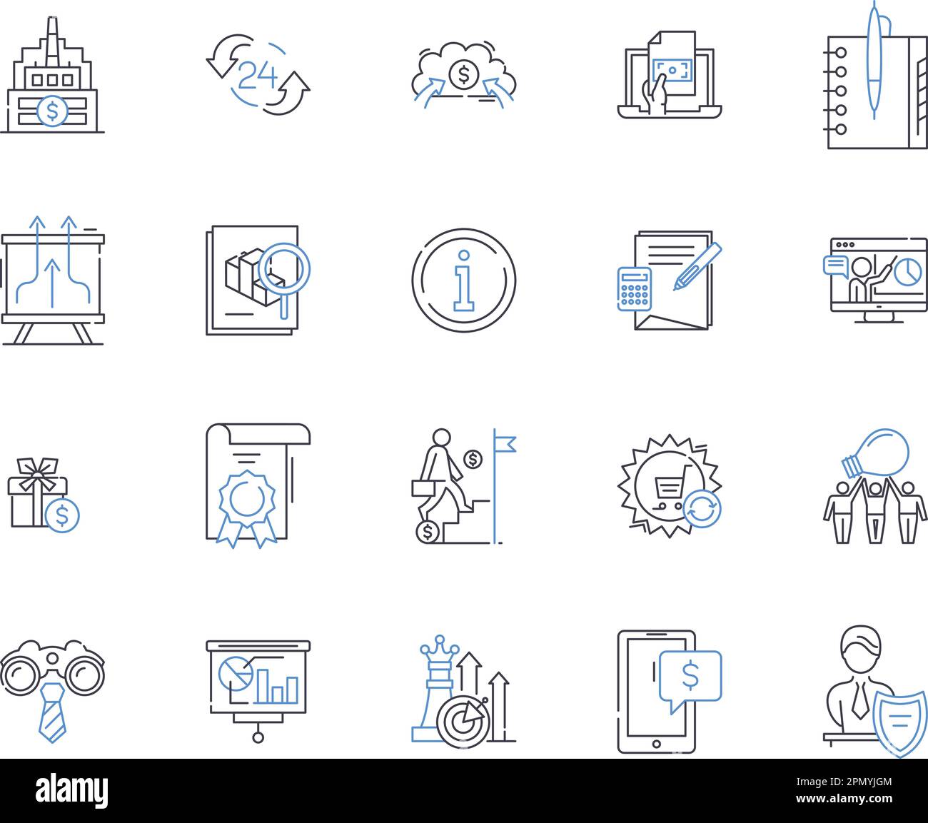 Capital management outline icons collection. Capital, Management ...