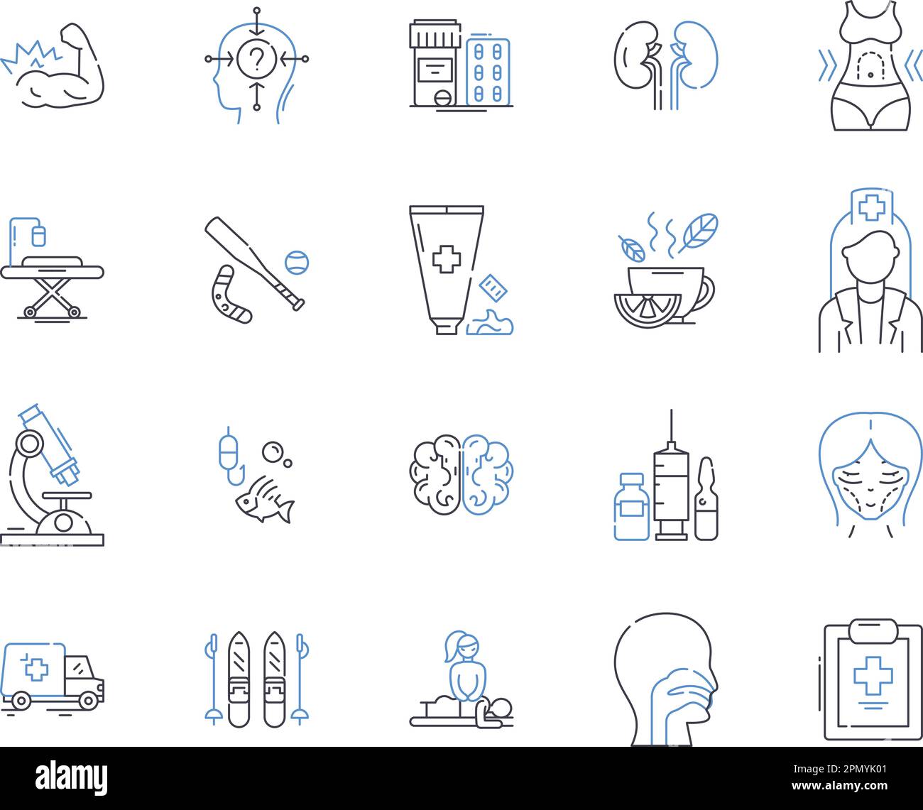 Health tech outline icons collection. Healthtech, Healthcare ...
