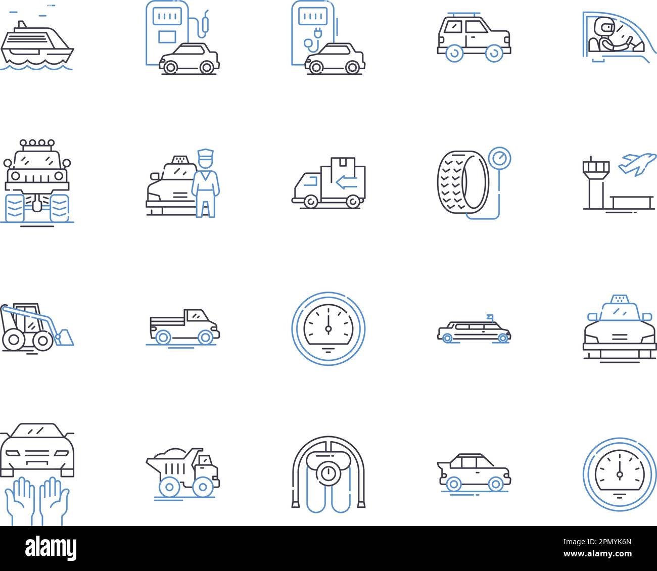 Car and logistic outline icons collection. Car, Logistic, Vehicle, Delivery, Transport, Shipment ...