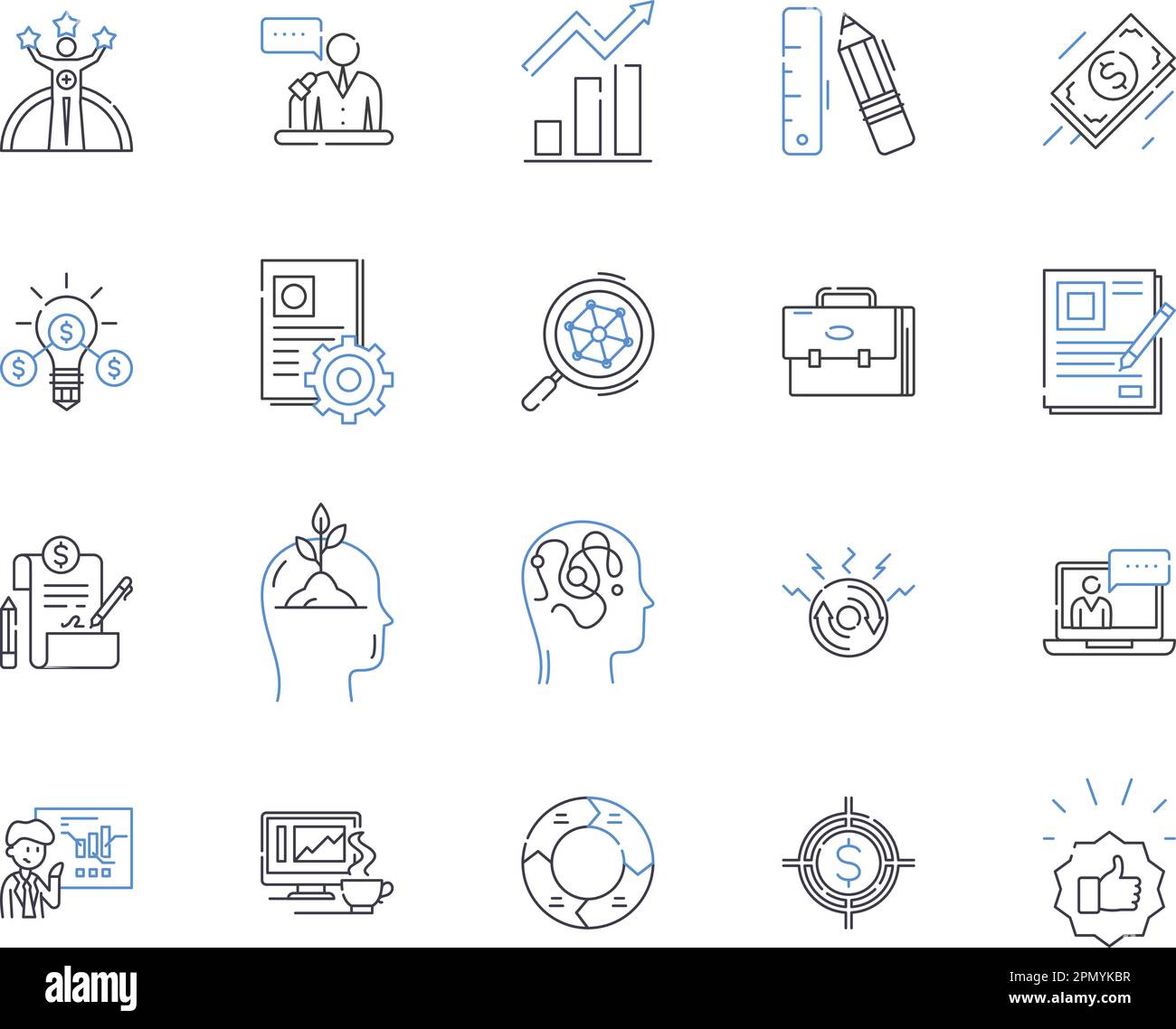 Financial strategy outline icons collection. Finance, Strategy ...