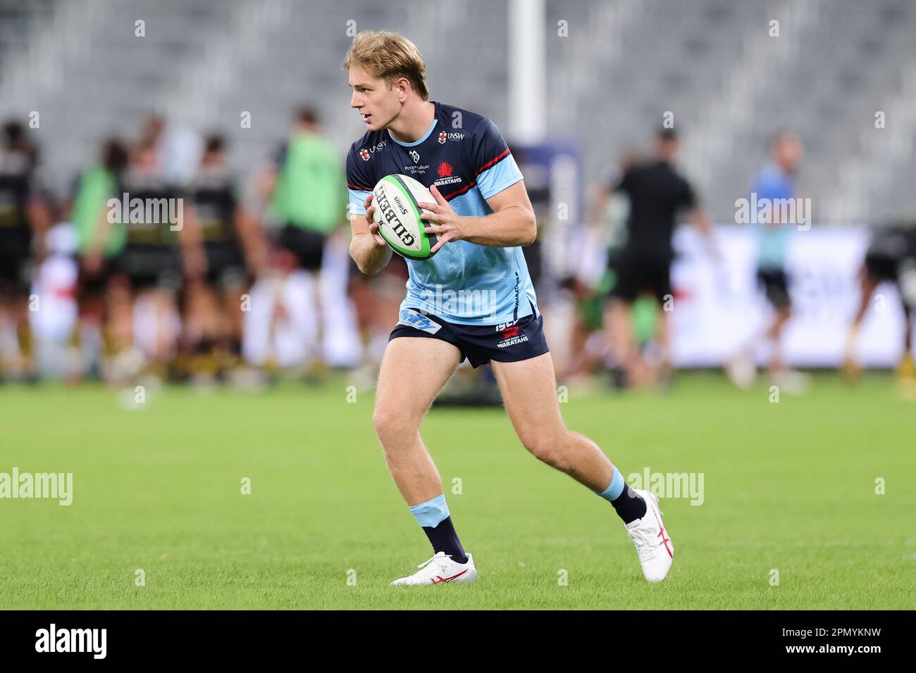 Sydney, Australia, 15 April, 2023. Max Jorgensen of Waratahs warms up ...