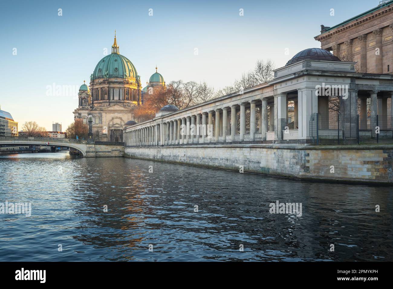 Museum Island and Spree River with Colonnade Courtyard and Berlin ...
