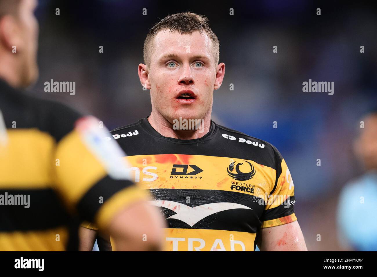 Sydney, Australia, 15 April, 2023. Tom Horton of Western Force with a ...