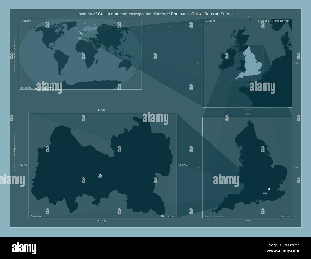Guildford, non metropolitan district of England - Great Britain ...