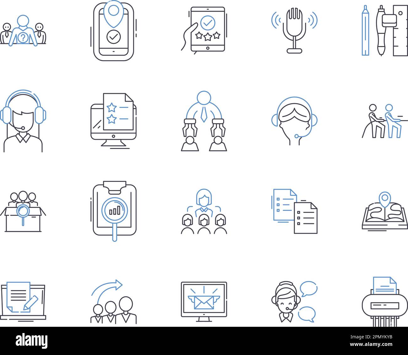 Startup Ecosystems outline icons collection. Incubators, Accelerators ...