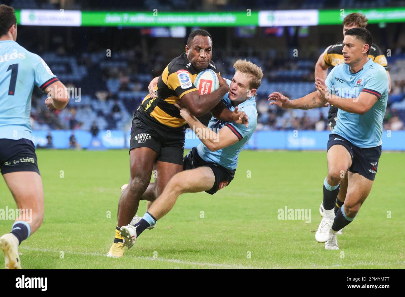 Sydney, Australia, 15 April, 2023. Manasa Mataele of Western Force is ...