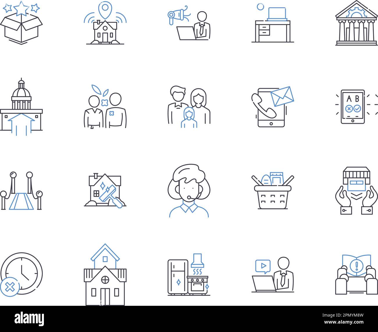 Smart city outline icons collection. Smart, City, Intelligent ...