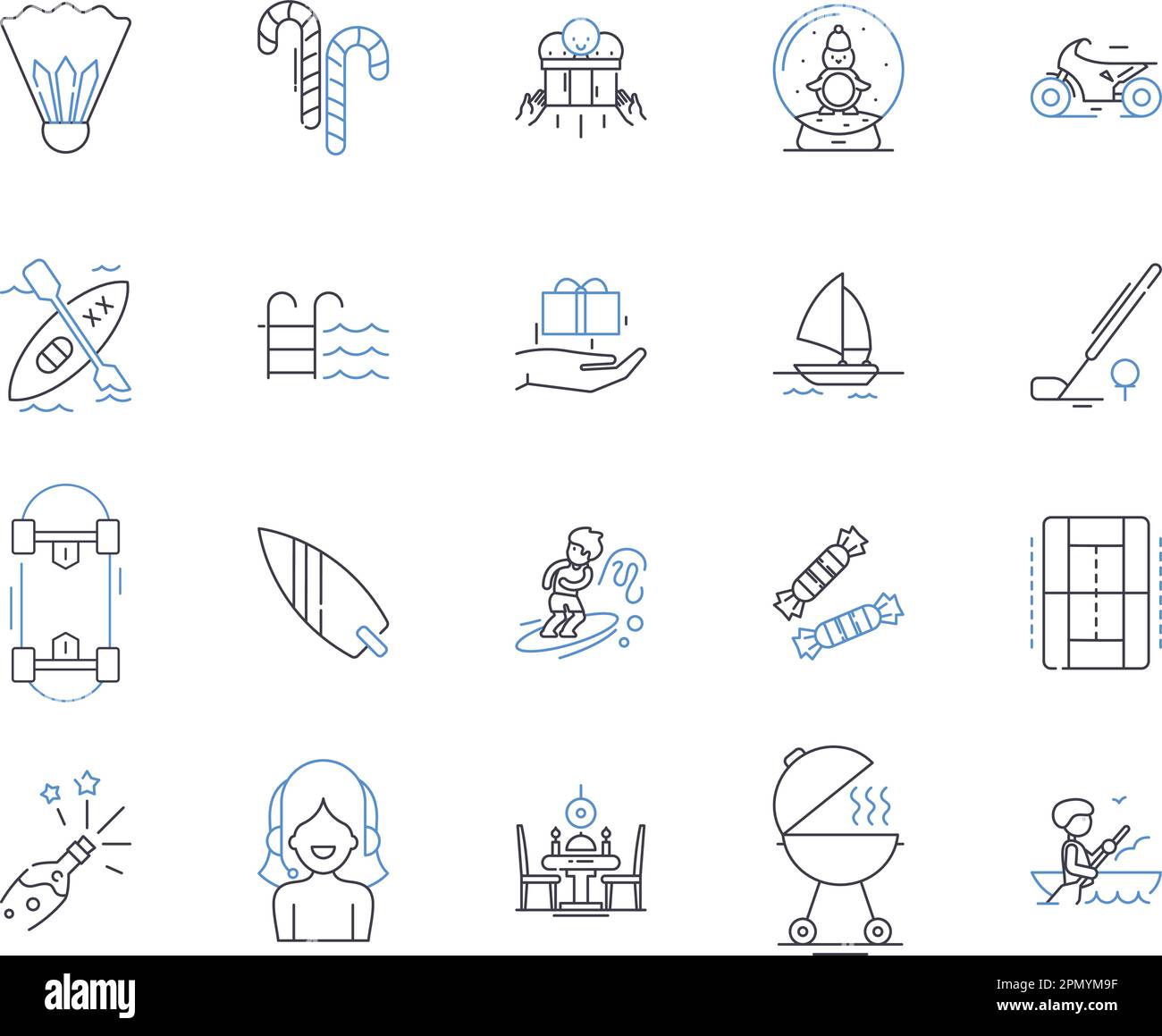 Hobbies and sport outline icons collection. Sports, Hobbies, Fishing ...