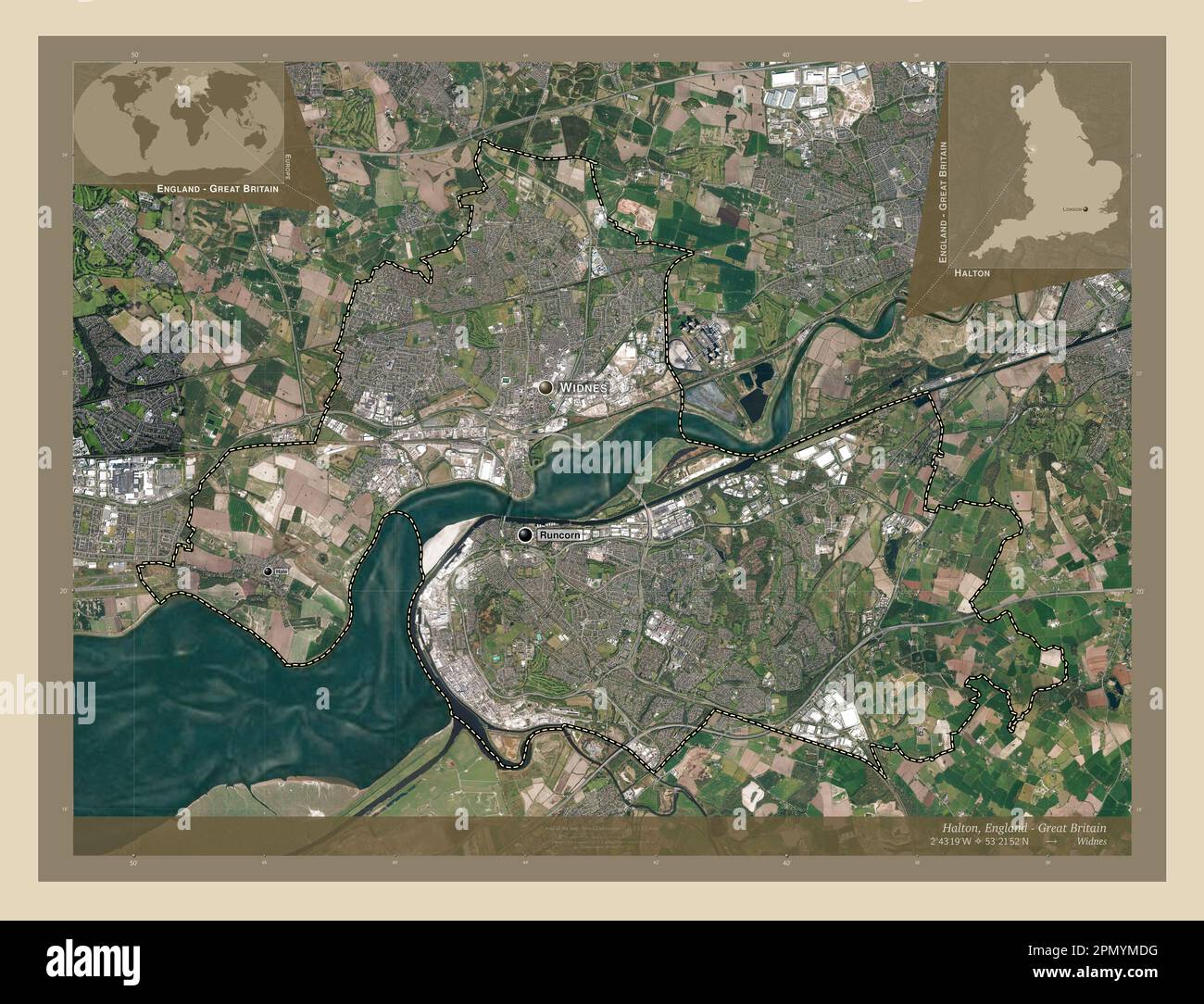 Halton, unitary authority of England - Great Britain. High resolution ...