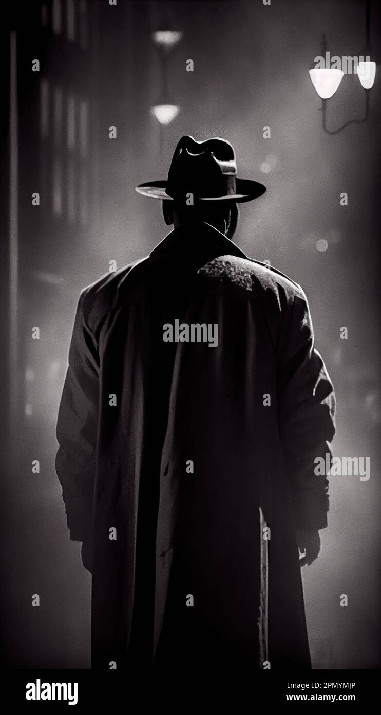 Film noir detective silhouette hi-res stock photography and images - Alamy