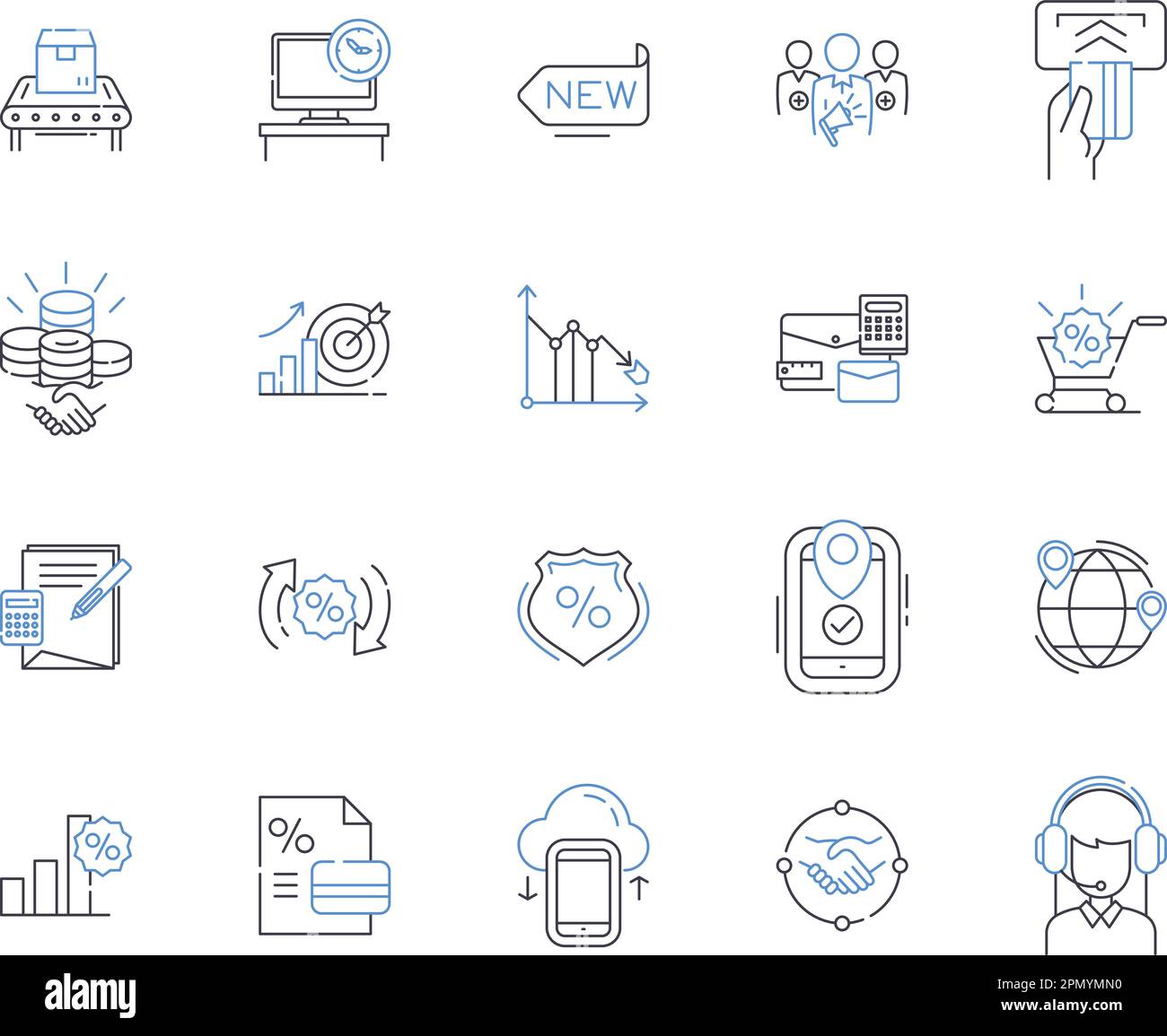 Trade and finace outline icons collection. Finance, Trading, Markets ...