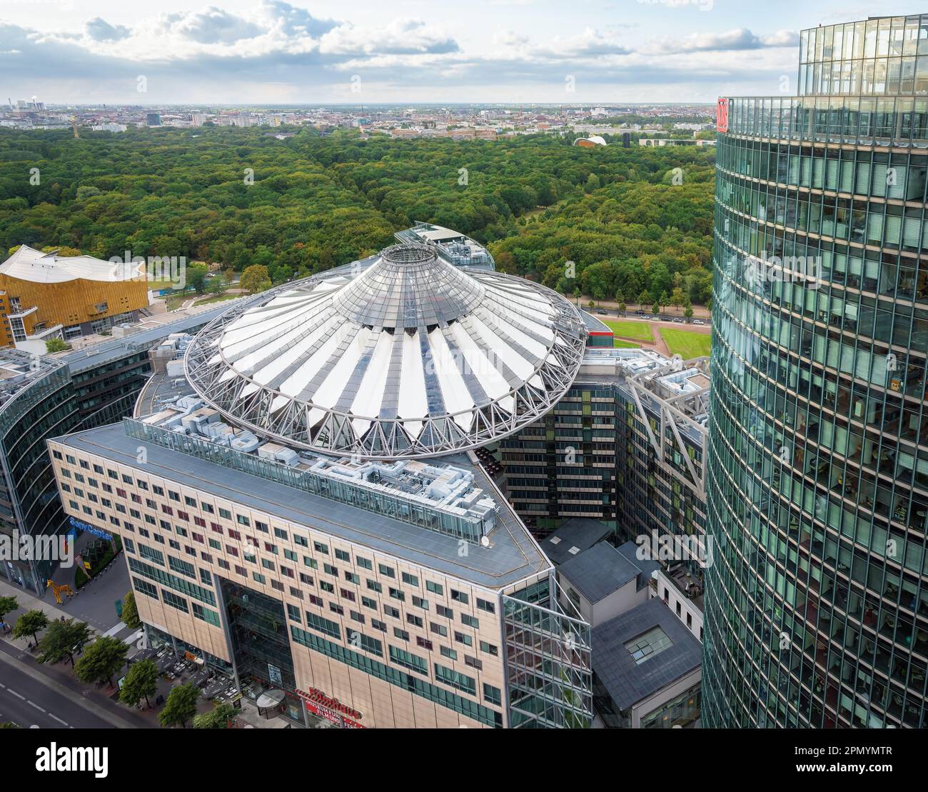 Aerial view of Sony Center at Potsdamer Platz - Berlin, Germany Stock ...