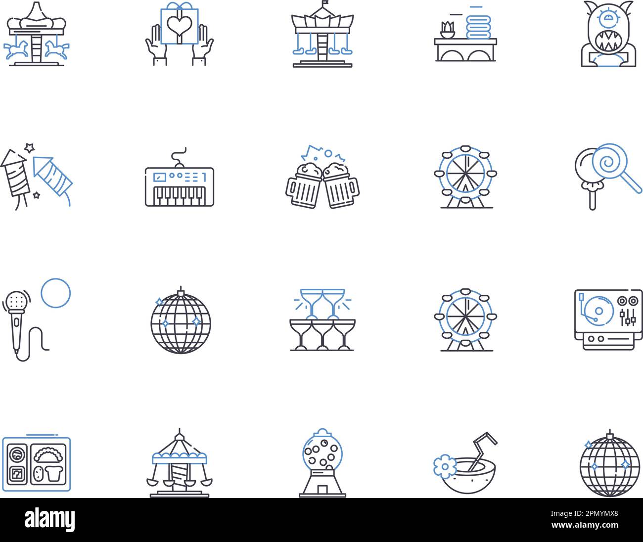 Celebration outline icons collection. Party, Festive, Joyous, Ceremony ...