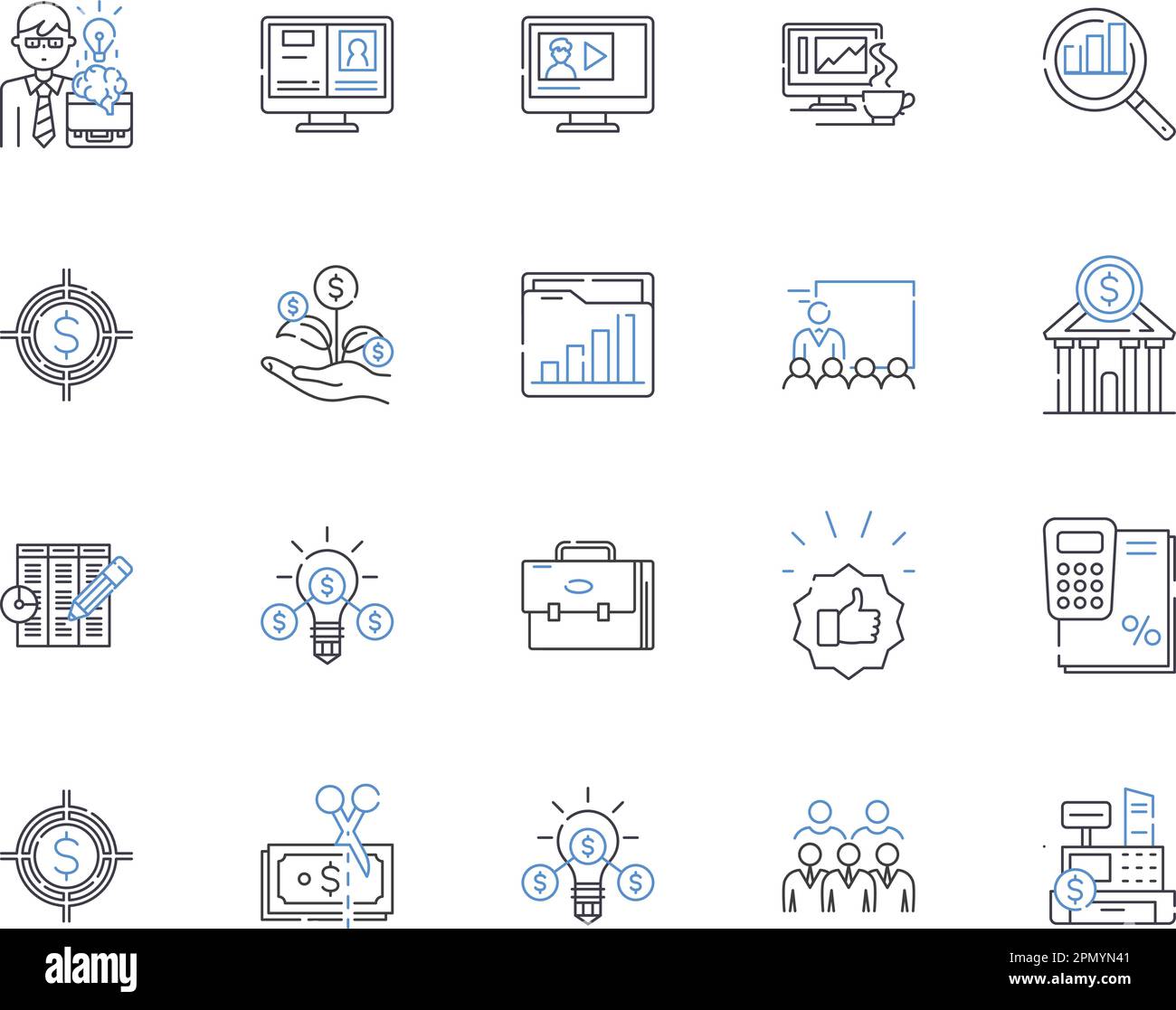 portfolio management outline icons collection. Portfolio, Management ...