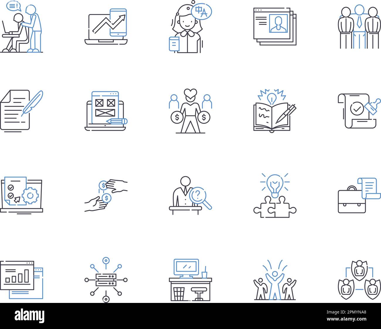 Working team outline icons collection. Collaborative, Unit, Cooperative ...