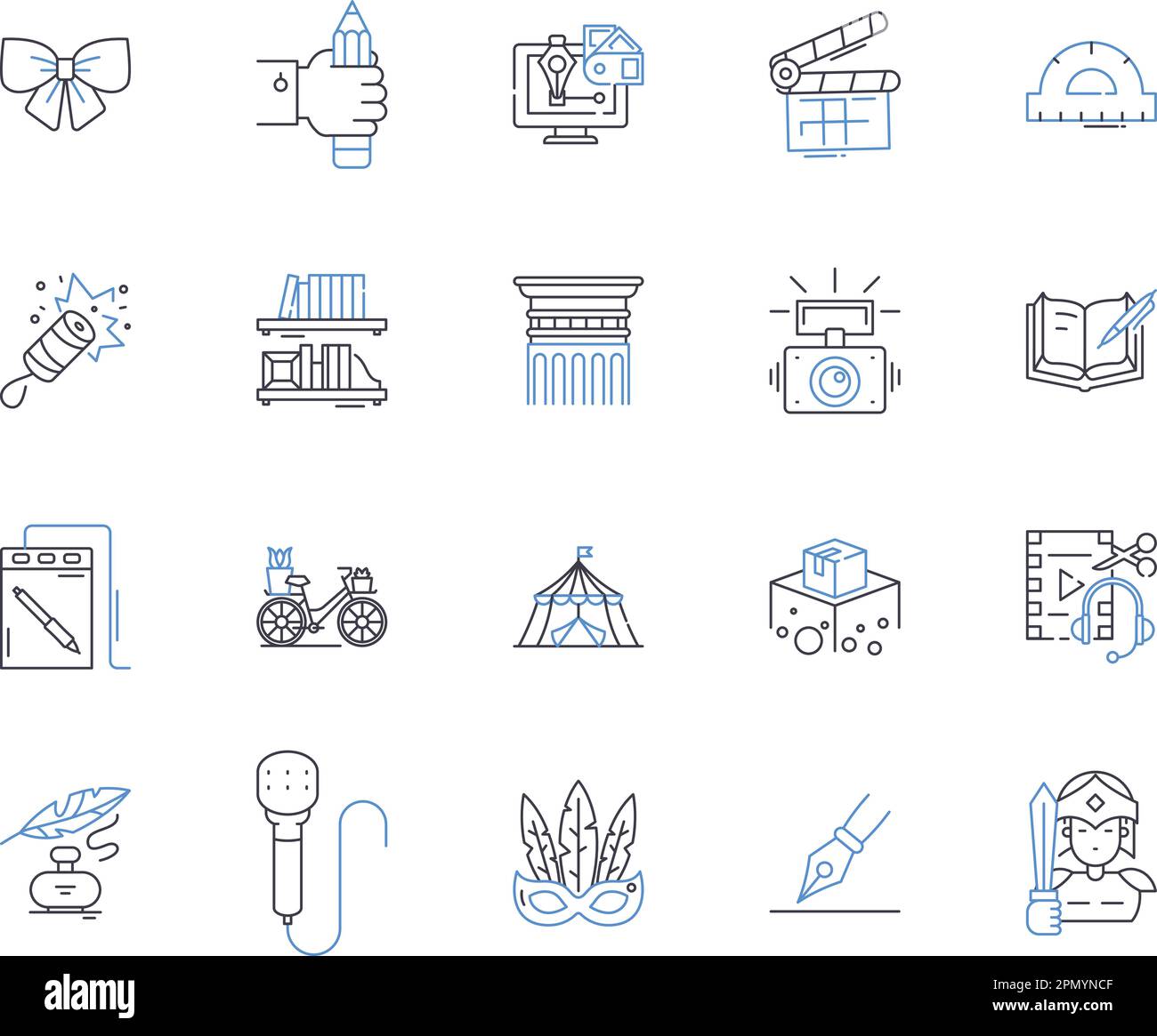 Handmade projects outline icons collection. handmade, project, DIY ...