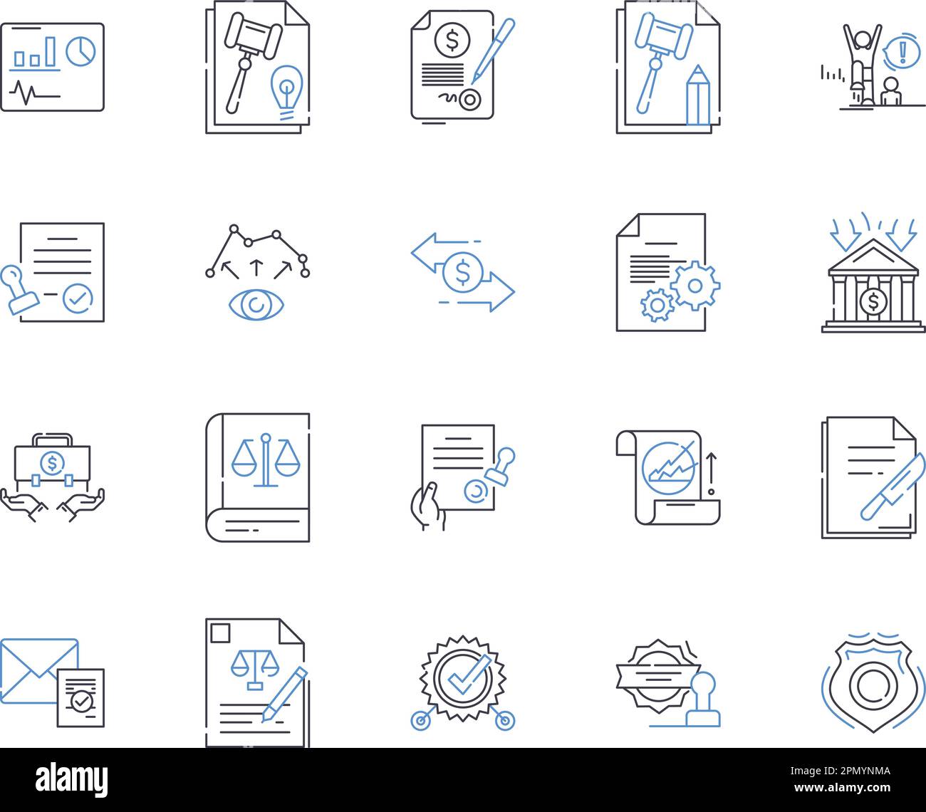 Legal business outline icons collection. Law, Business, Legal ...