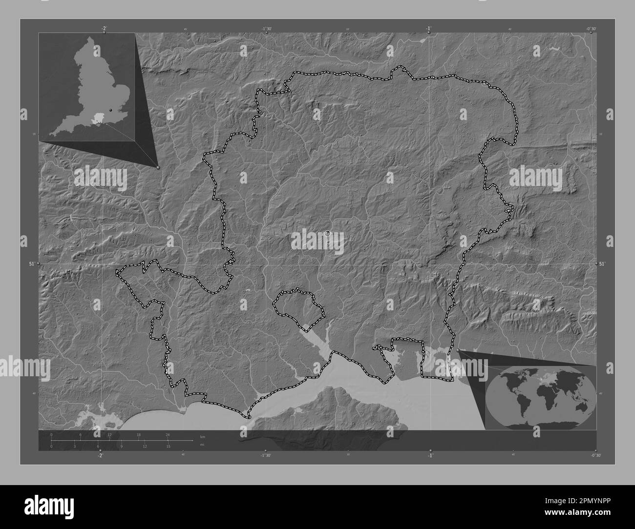 Hampshire, administrative county of England - Great Britain. Bilevel ...