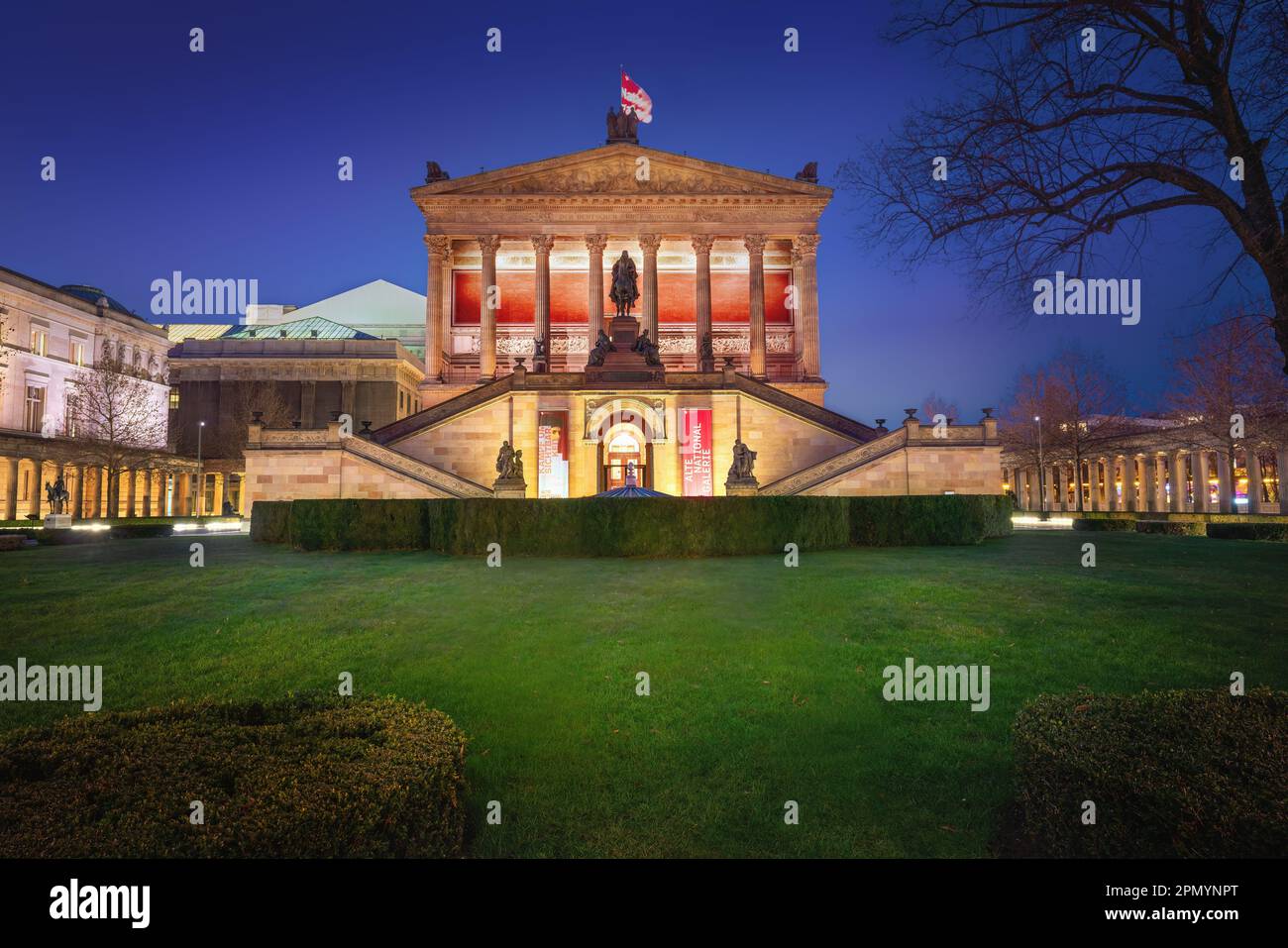 Alte Nationalgalerie (Old National Gallery) at night - Berlin, Germany ...