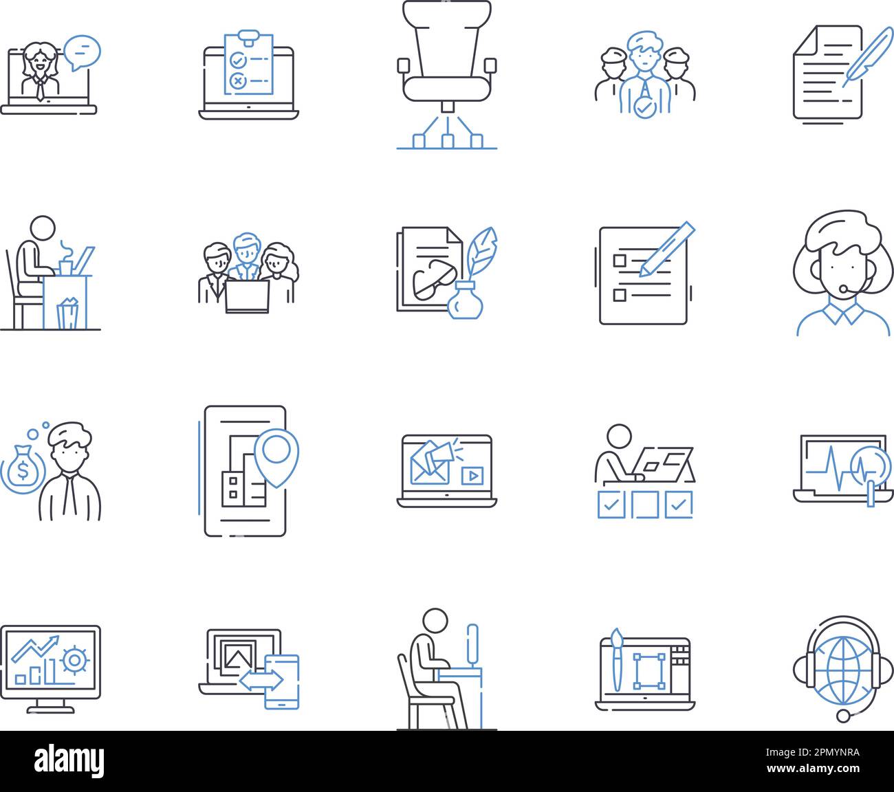 Remote team outline icons collection. Remote, Team, Digital, Workforce ...