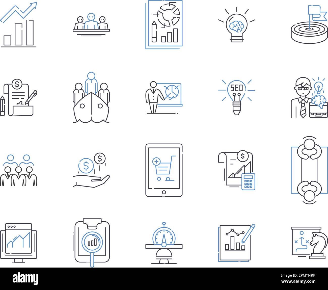 Strategy and planing outline icons collection. Strategy, Planning ...