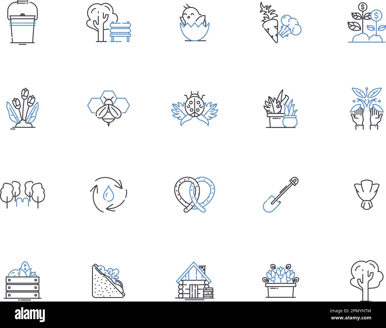 Agriculture outline icons collection. Farming, Cropping, Horticulture ...