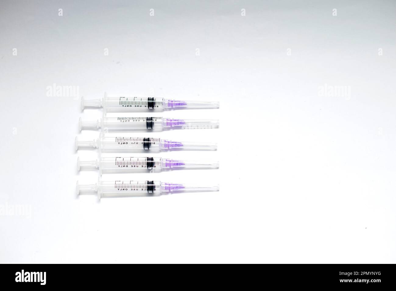 Medical disposable syringe with needle. Applicable for vaccine ...