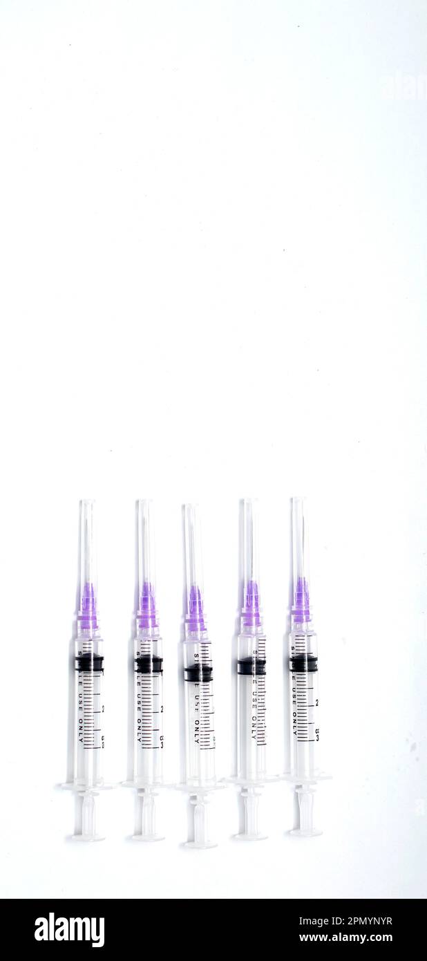 Medical disposable syringe with needle. Applicable for vaccine ...