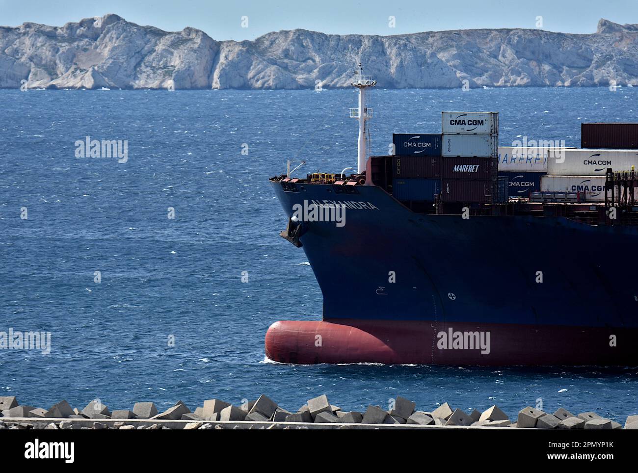 Marseille, France. 14th Apr, 2023. The container ship Alexandra of the ...