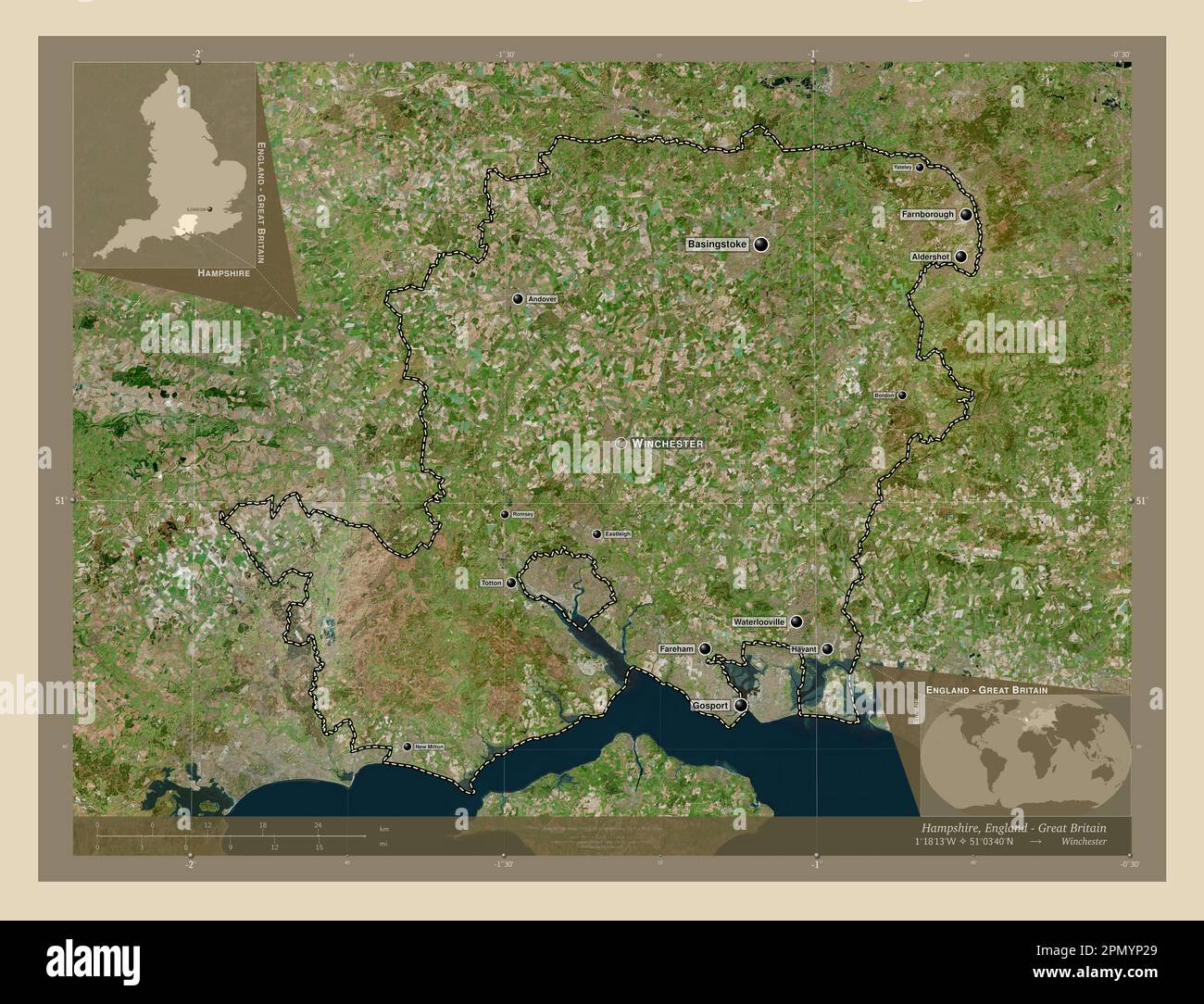 Hampshire, administrative county of England - Great Britain. High ...