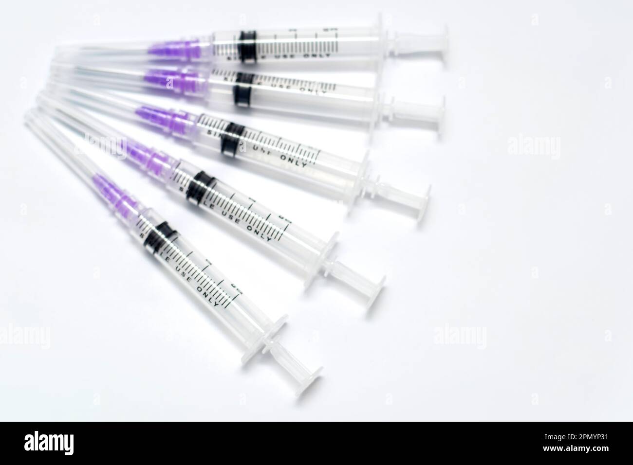 Medical disposable syringe with needle. Applicable for vaccine ...