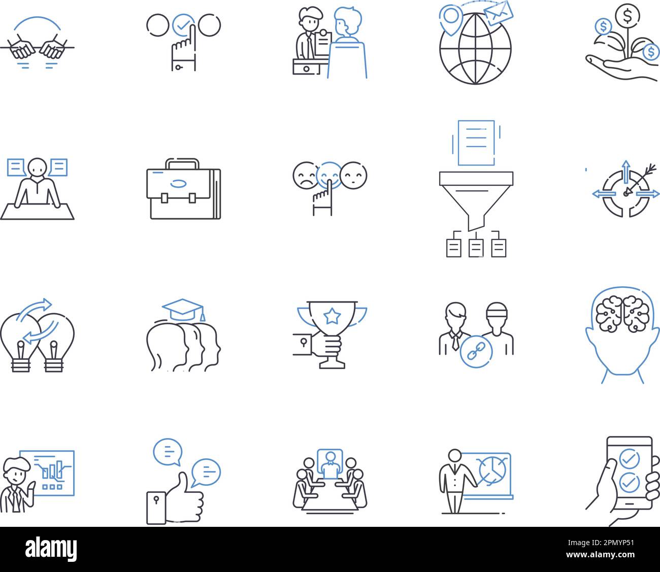 Corporation goals outline icons collection. Profitability, Growth ...