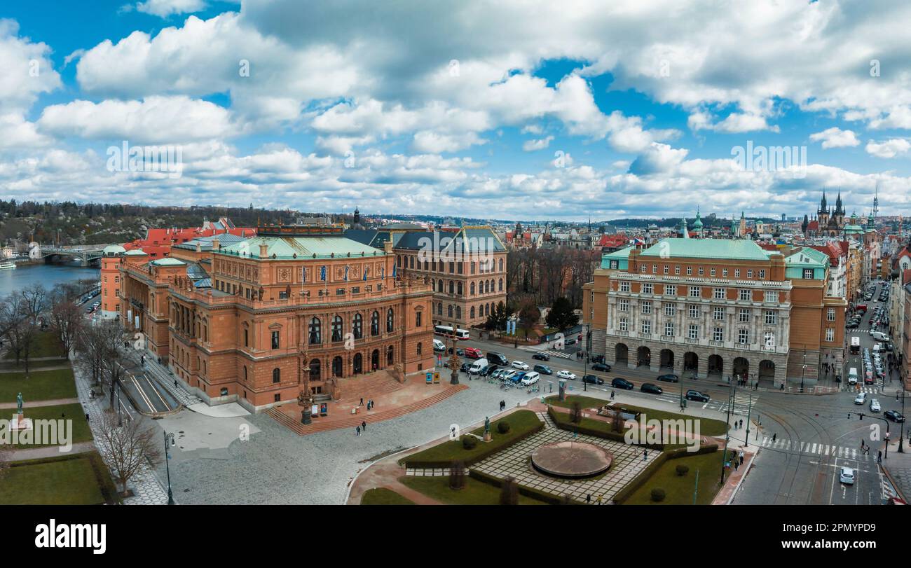Aerial view of the Rudolfinum Prague, a beautiful neo-renaissance ...