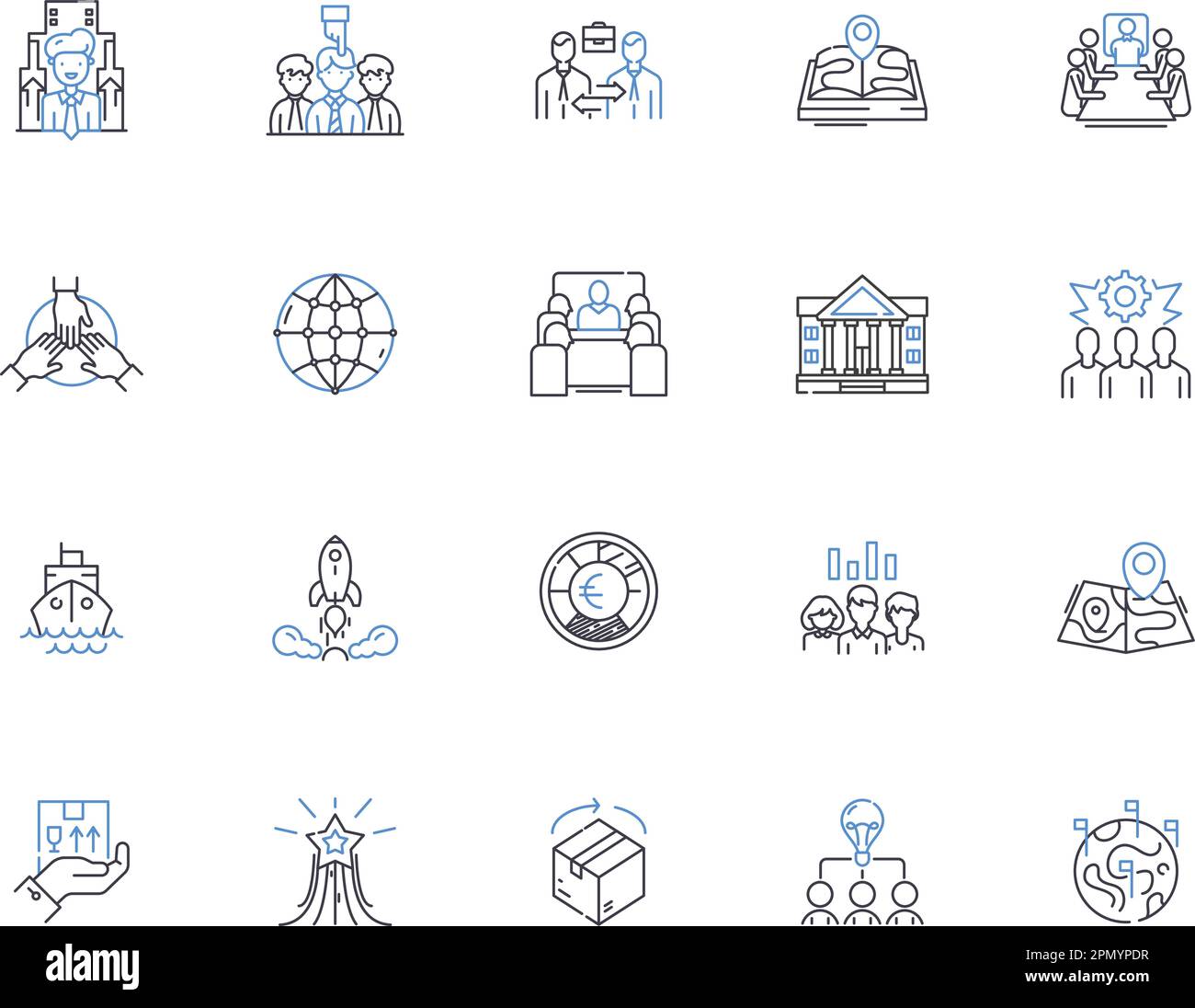 International business outline icons collection. Global, Trade, Export ...