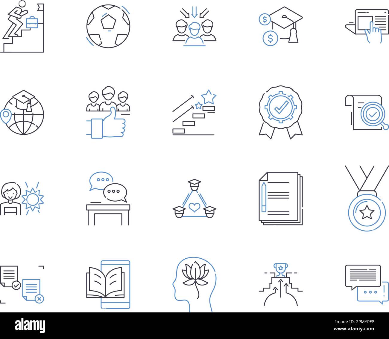 College sport outline icons collection. Athletics, Football, Basketball ...