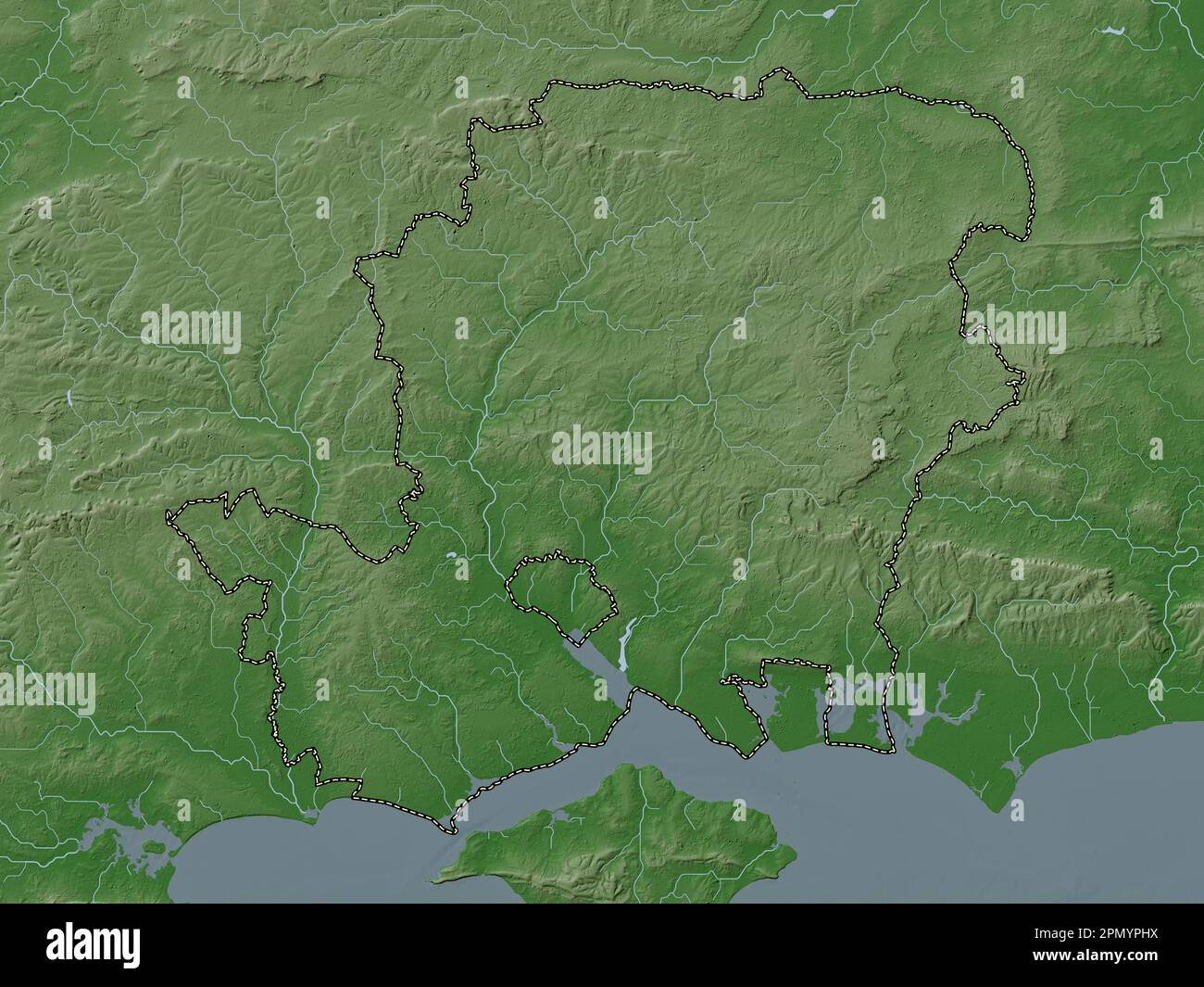 Hampshire, administrative county of England - Great Britain. Elevation ...