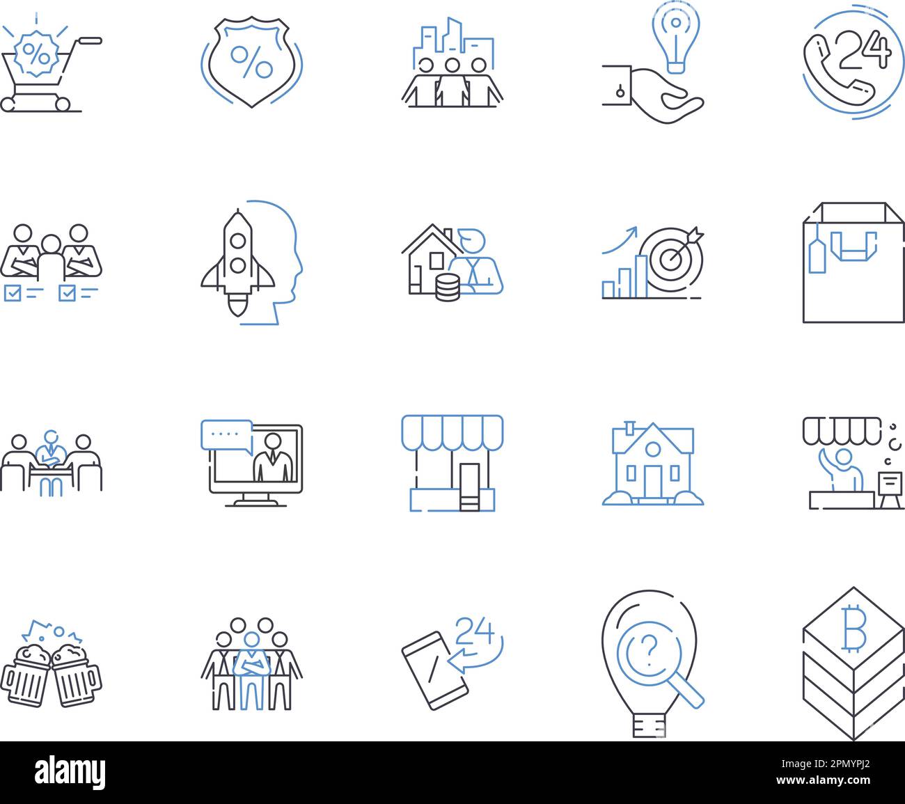 Key account management outline icons collection. Key, Account ...