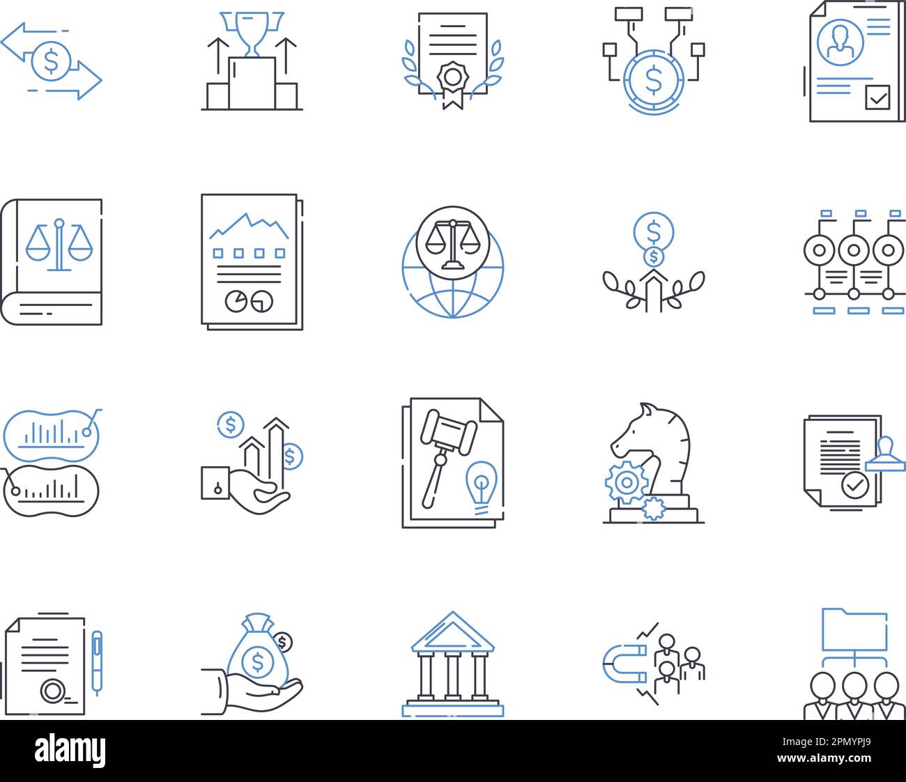 Lawyer outline icons collection. Lawyer, Attorney, Barrister, Advocate ...