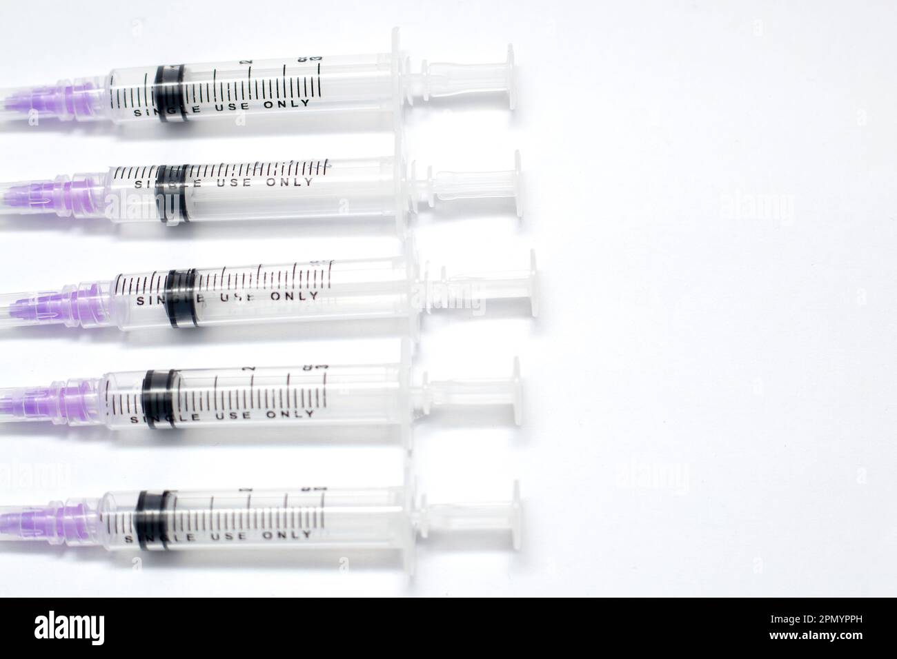 Medical disposable syringe with needle. Applicable for vaccine ...