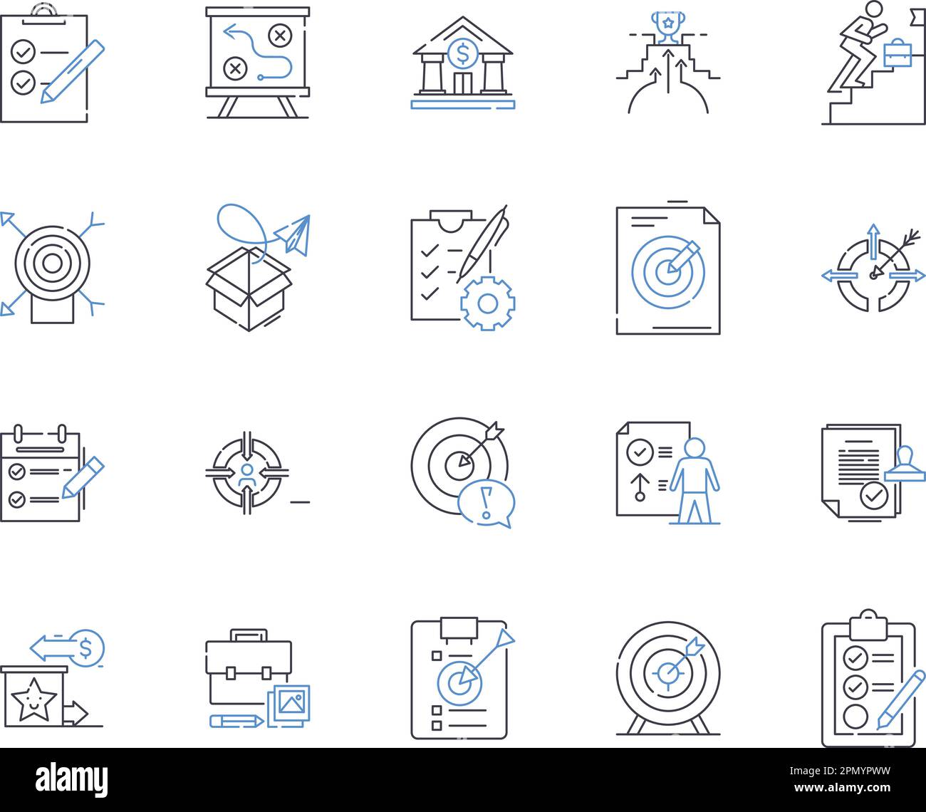 Business goals outline icons collection. strategy, finance ... Business goals outline icons collection. strategy, finance ...