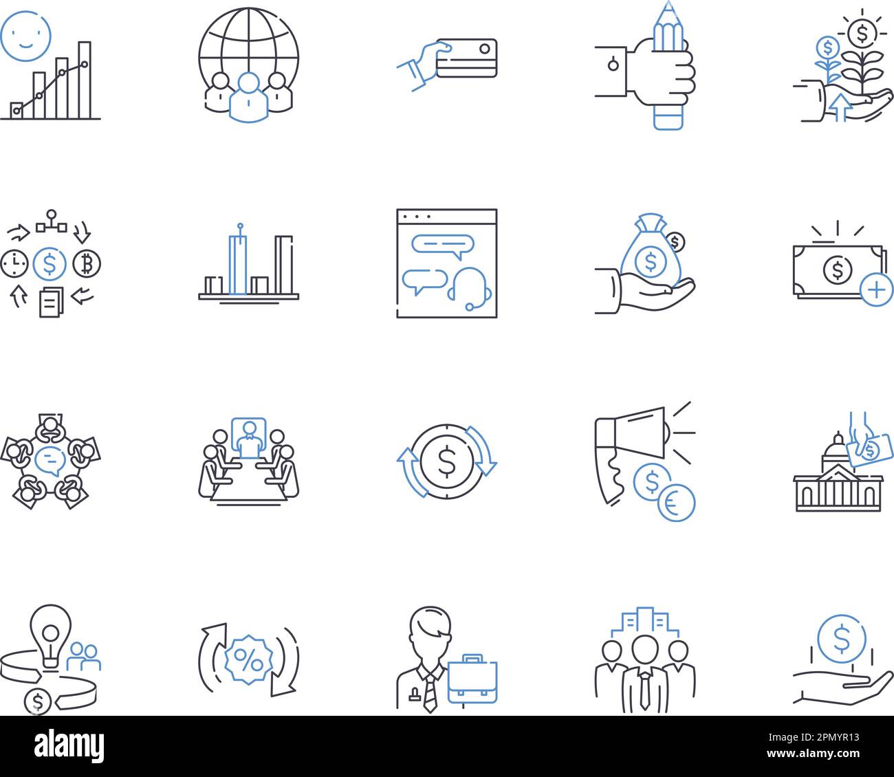 Capital management outline icons collection. Capital, Management ...