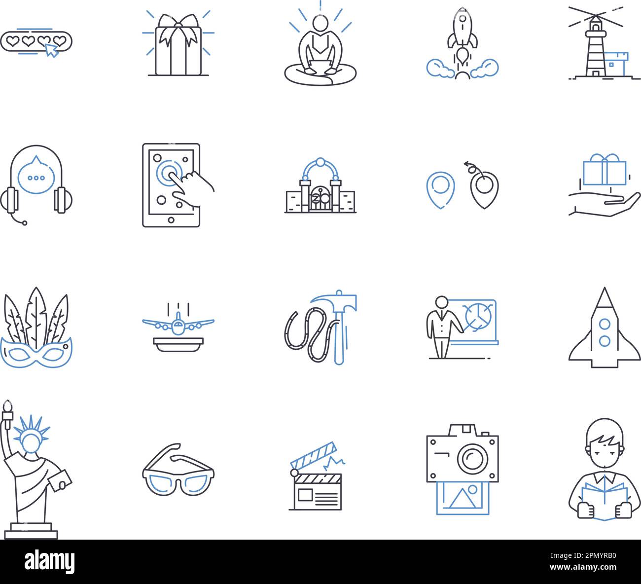 Activities and tourism outline icons collection. Activities, Tourism ...