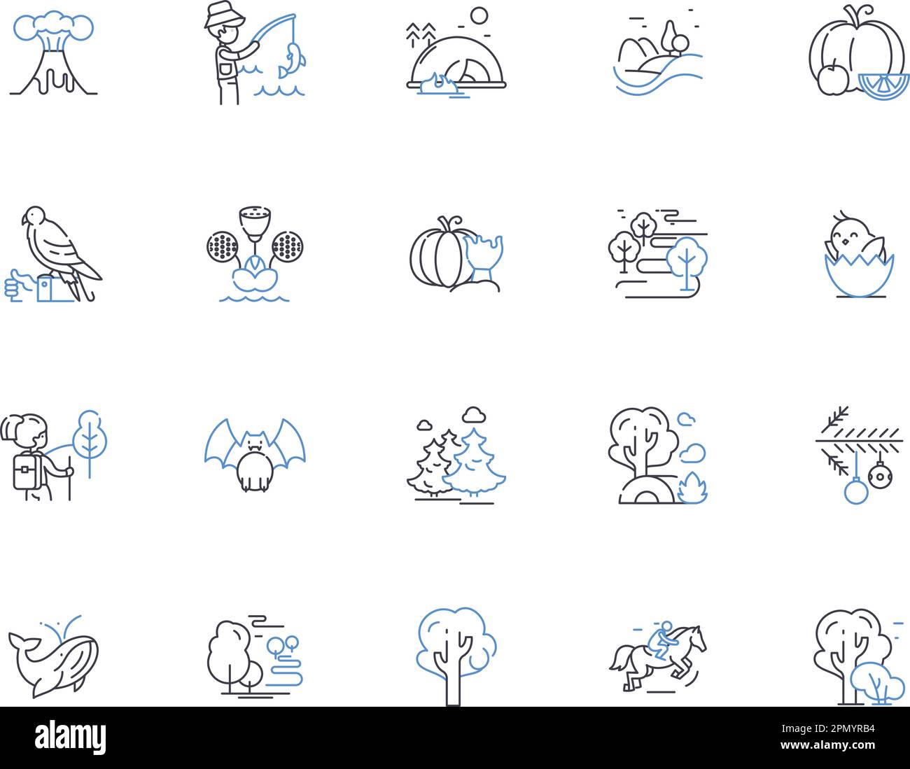 Nature outline icons collection. Nature, Wilderness, Outdoors ...