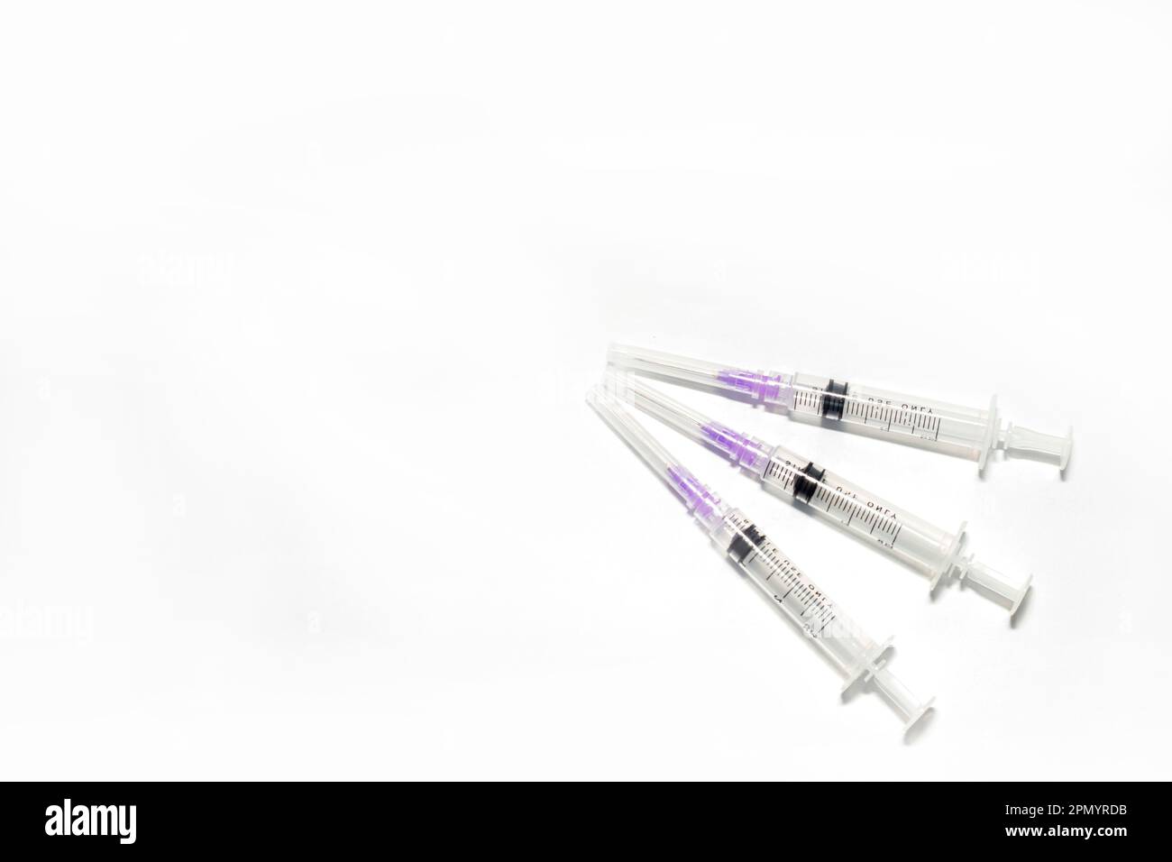 Medical disposable syringe with needle. Applicable for vaccine ...